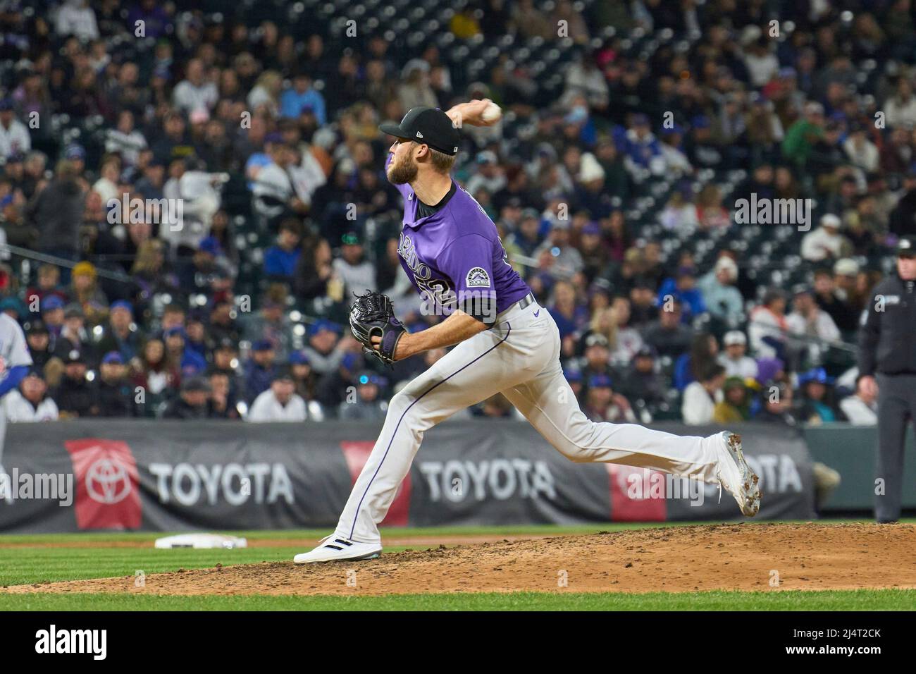 April 16 2022: Colorado pitcher Daniel Bard (52) throws a pitch during ...