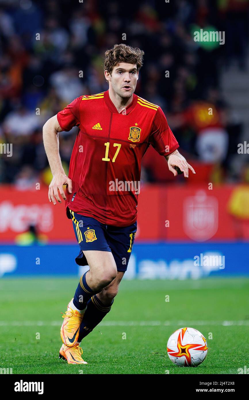 BARCELONA - MAR 26: Marcos Alonso in action during the International ...