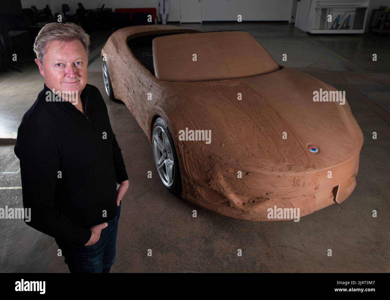 Henrik Fisker with a clay design study for an all electric sports car ...