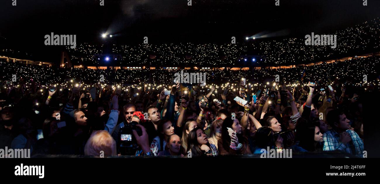 LVIV, UKRAINE - AUGUST 24, 2016: Okean Elzy concert in Lviv at Lviv ...