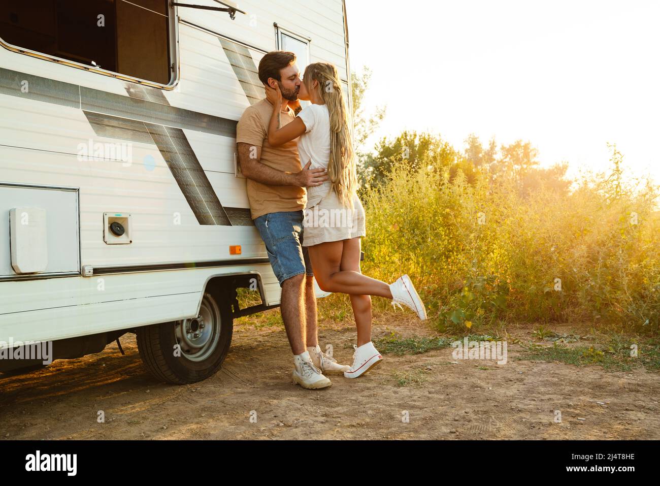 Couple standing trailer hi-res stock photography and images - Alamy