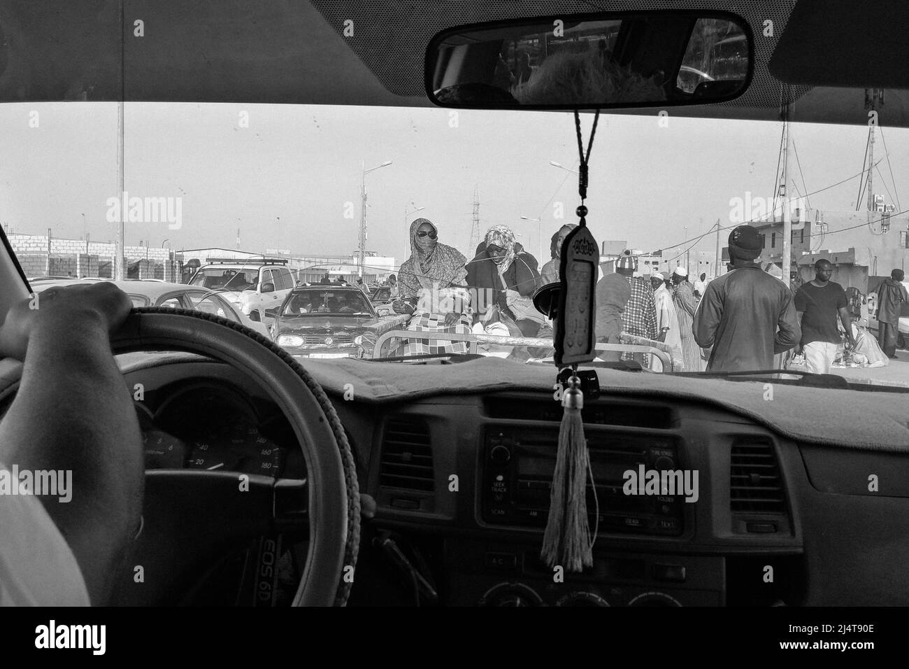 View from car window Black and White Stock Photos & Images - Alamy