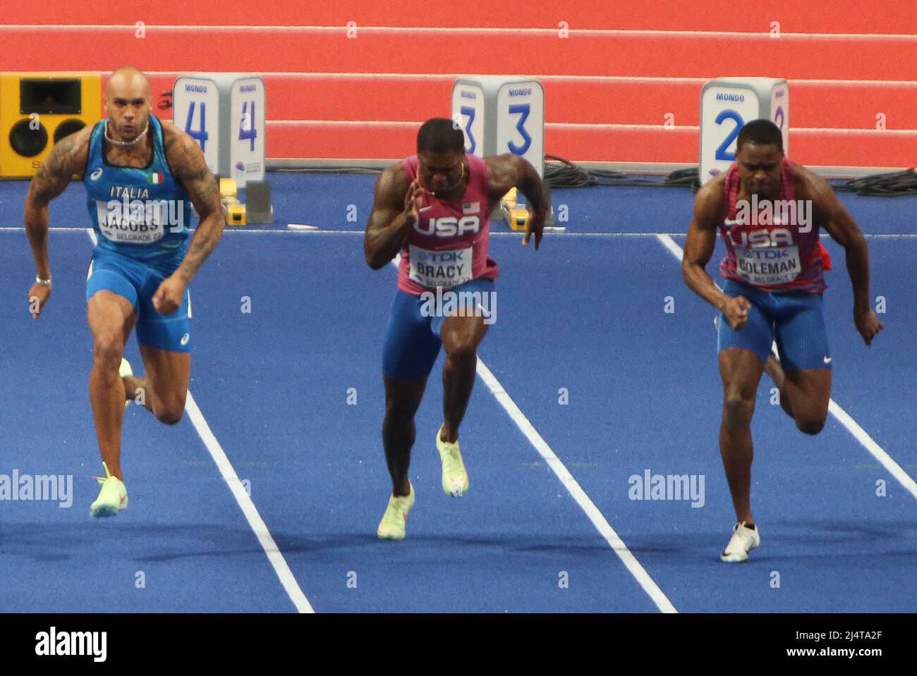 Lamont Marcell JACOBS of Italy, Marvin BRACY of USA and Christian ...