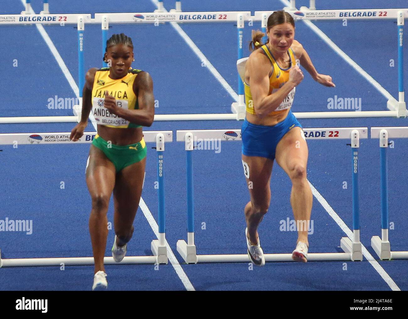 Britany ANDERSON of Jamaique and Anna PLOTITSYNA of Ukraine Heats 60 M ... Britany ANDERSON of Jamaique and Anna PLOTITSYNA of Ukraine Heats 60 M ...