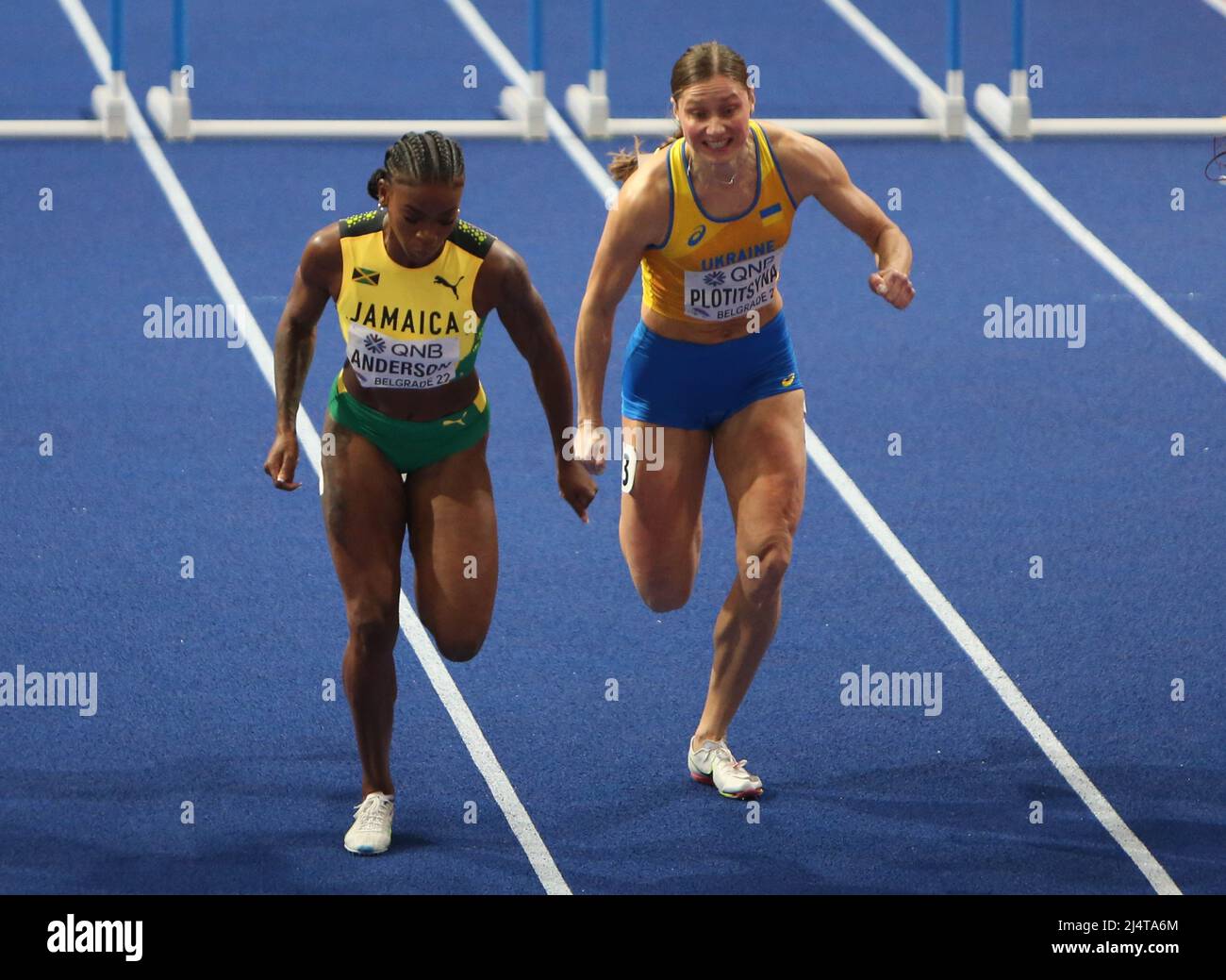 Britany ANDERSON of Jamaique and Anna PLOTITSYNA of Ukraine Heats 60 M ... Britany ANDERSON of Jamaique and Anna PLOTITSYNA of Ukraine Heats 60 M ...