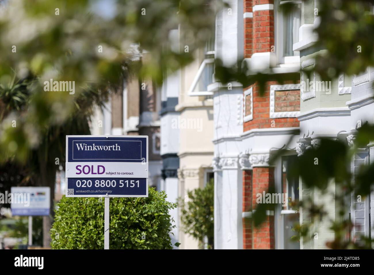 A ‘SOLD’ estate agent board sign erected outside a residential property ...