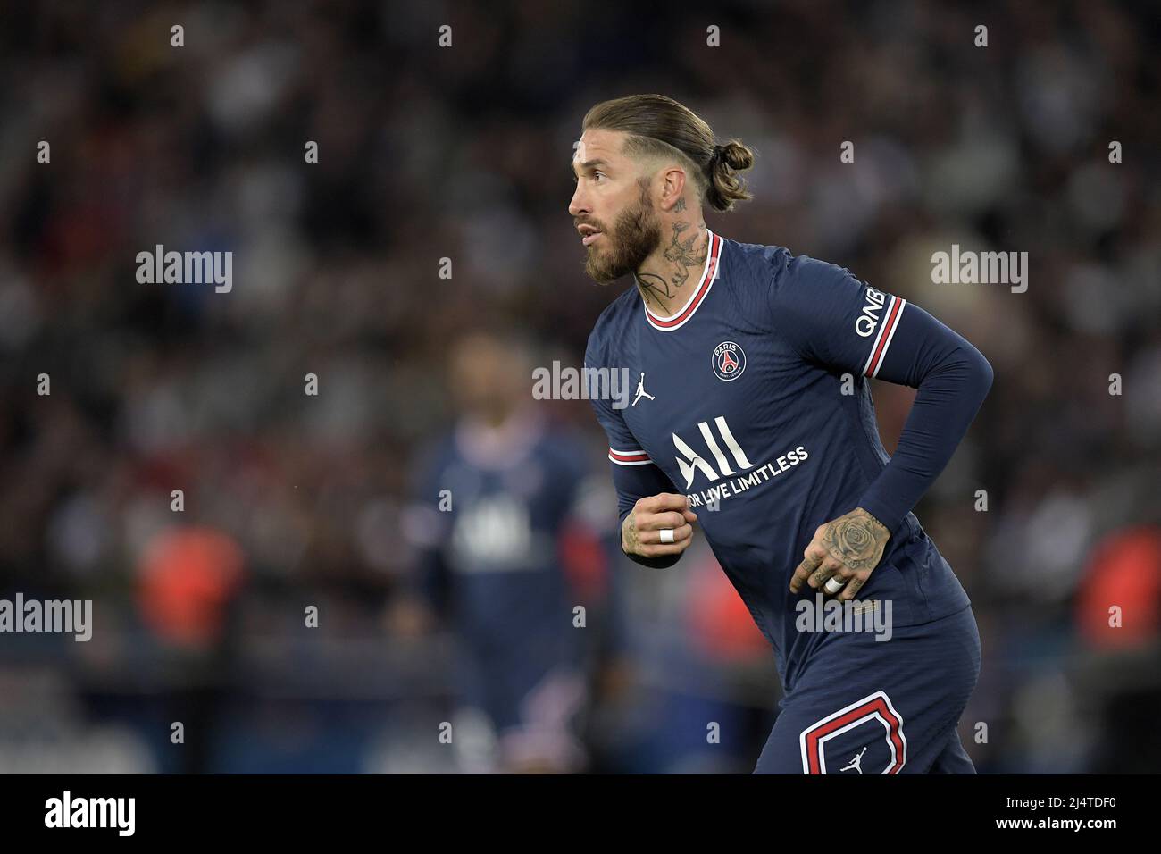 PARIS - Sergio Ramos of Paris Saint-Germain during the French Ligue 1 ...