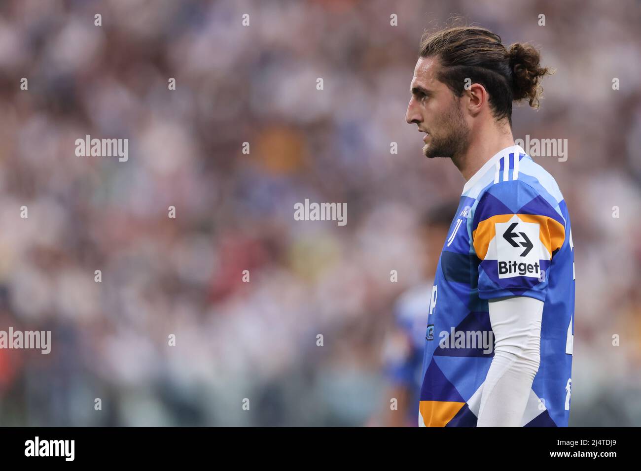 Turin, Italy, 16th April 2022. Adrien Rabiot of Juventus looks on ...