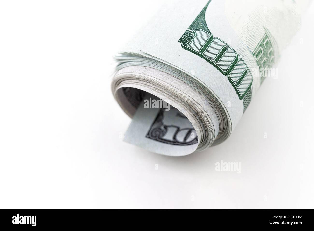 Fanned arrangement of American 100 dollar bills. US Currency One ...
