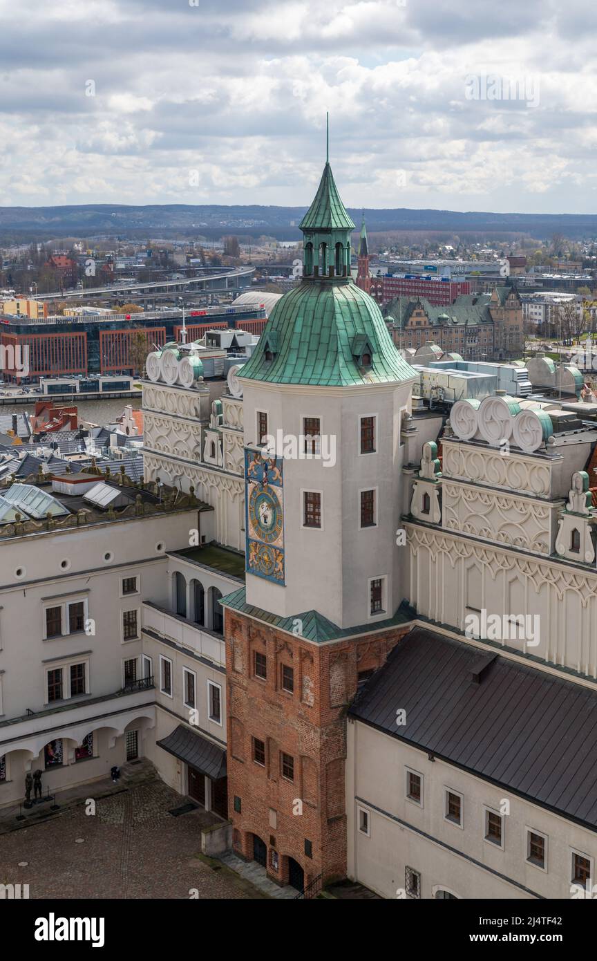 High angle view at The Ducal Castle in Szczecin, Poland, (Polish: Zamek ...