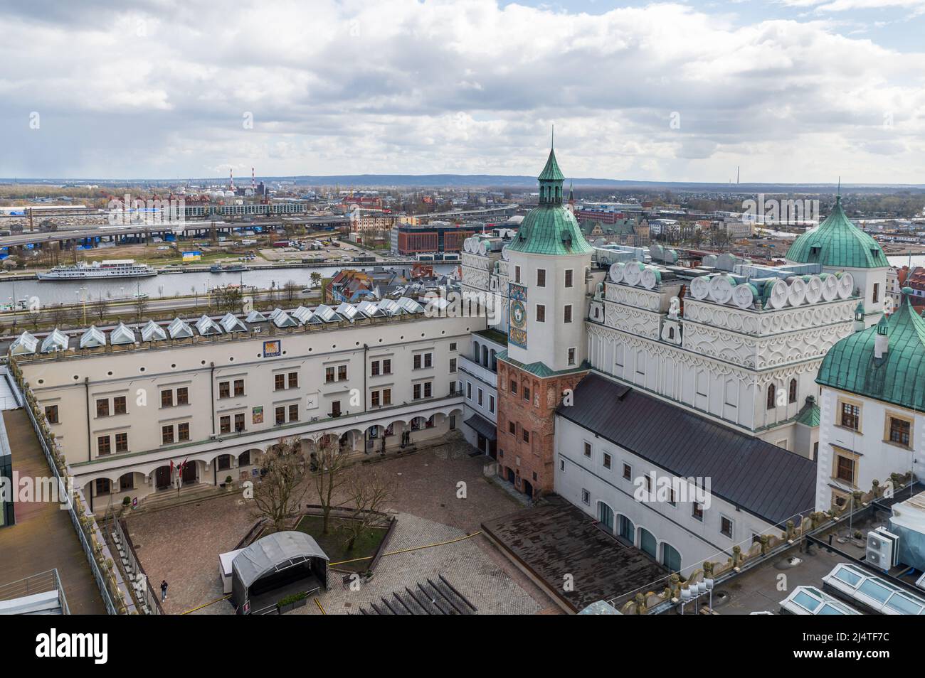 High angle view at The Ducal Castle in Szczecin, Poland, (Polish: Zamek ...