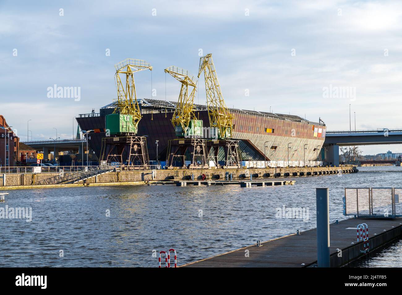 April 2022. The Hull-like steel building of The Marine Science Centre ...
