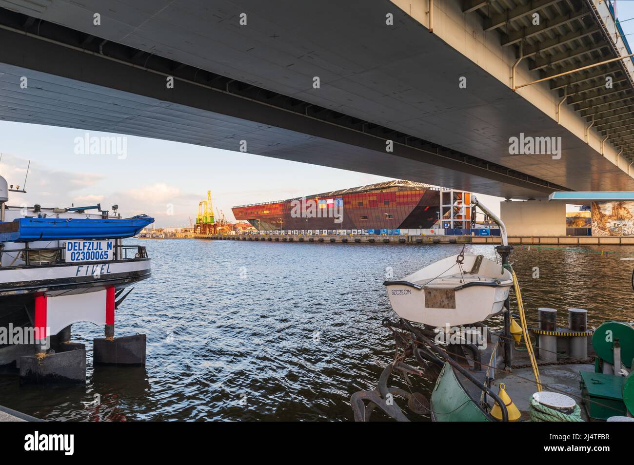 April 2022. The Hull-like steel building of The Marine Science Centre ...