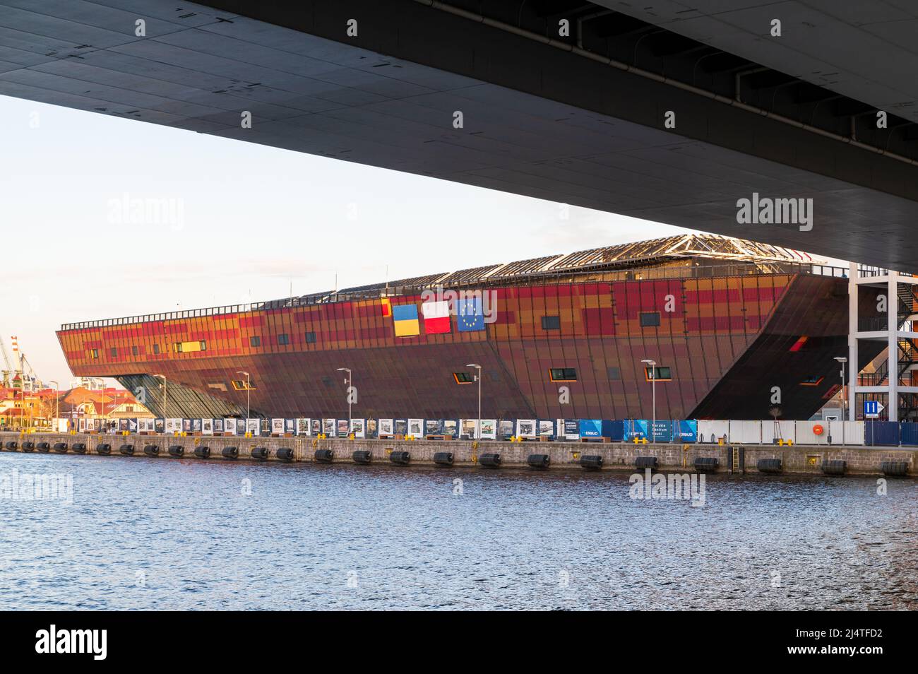 April 2022. The Hull-like steel building of The Marine Science Centre ...
