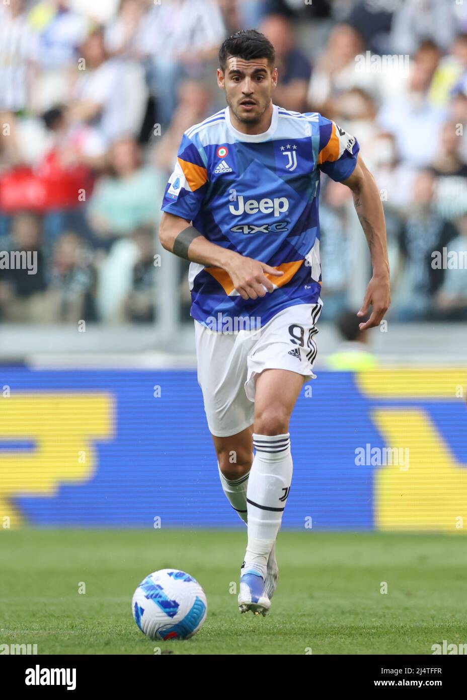 Turin, Italy, 16th April 2022. Alvaro Morata of Juventus during the Serie A match at Allianz ...