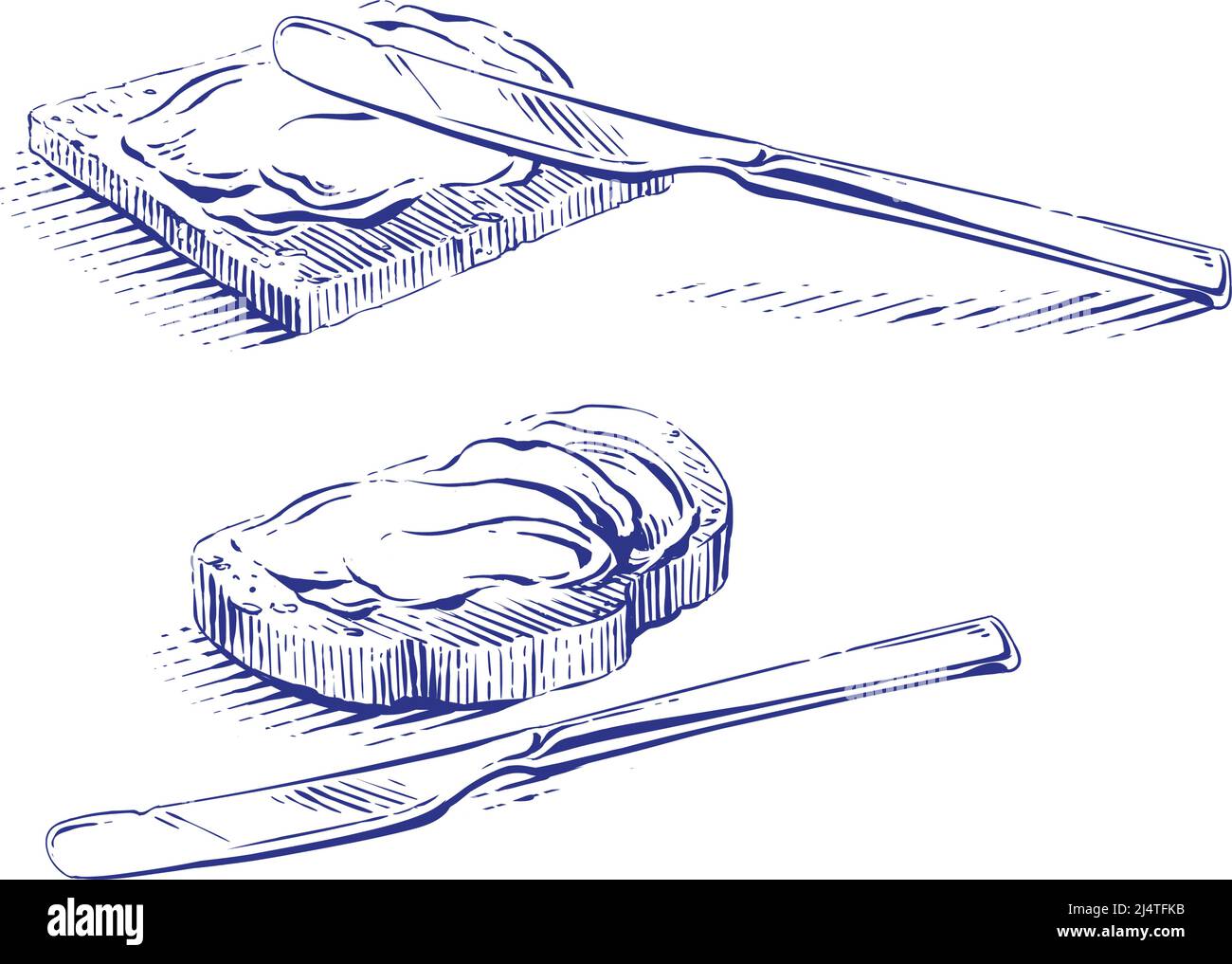 butter hand drawing sketch engraving illustration style vector Stock ...