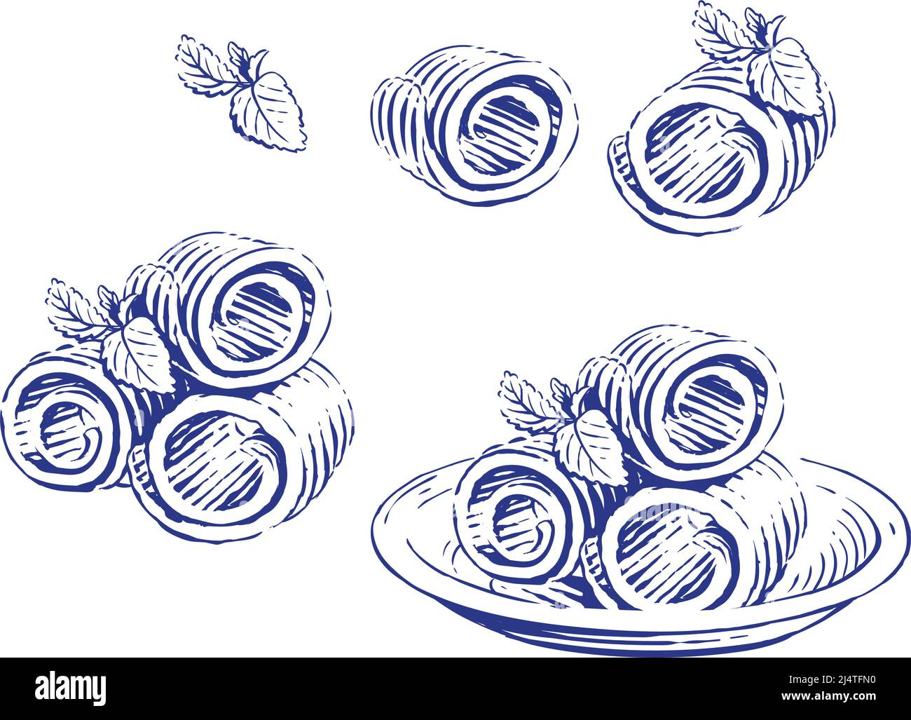 butter hand drawing sketch engraving illustration style vector Stock ...