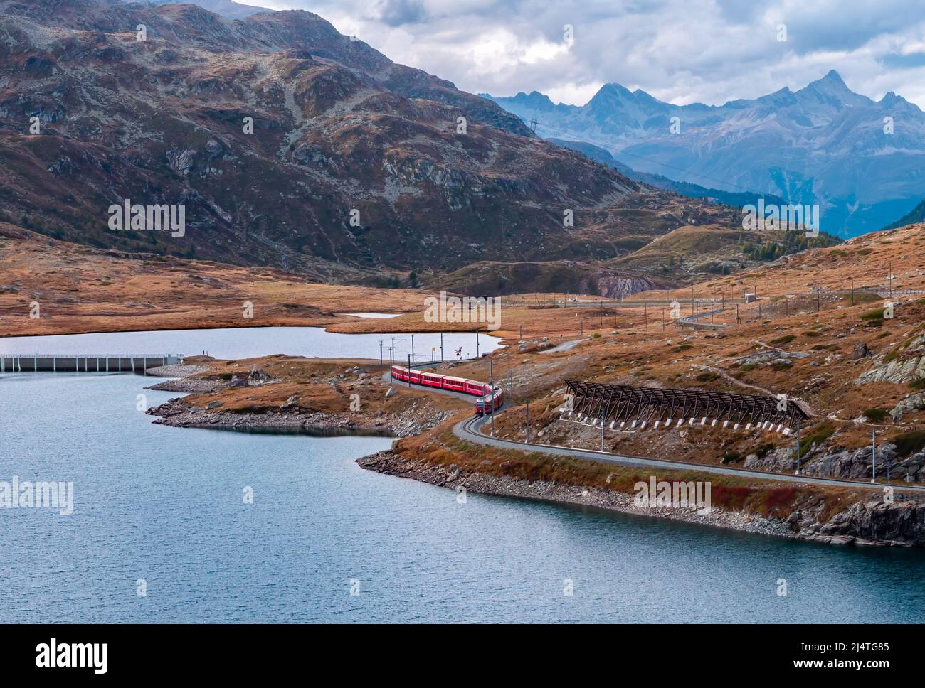 Berninapass, Switzerland - January 19, 2022: Bernina Express panoramic ...