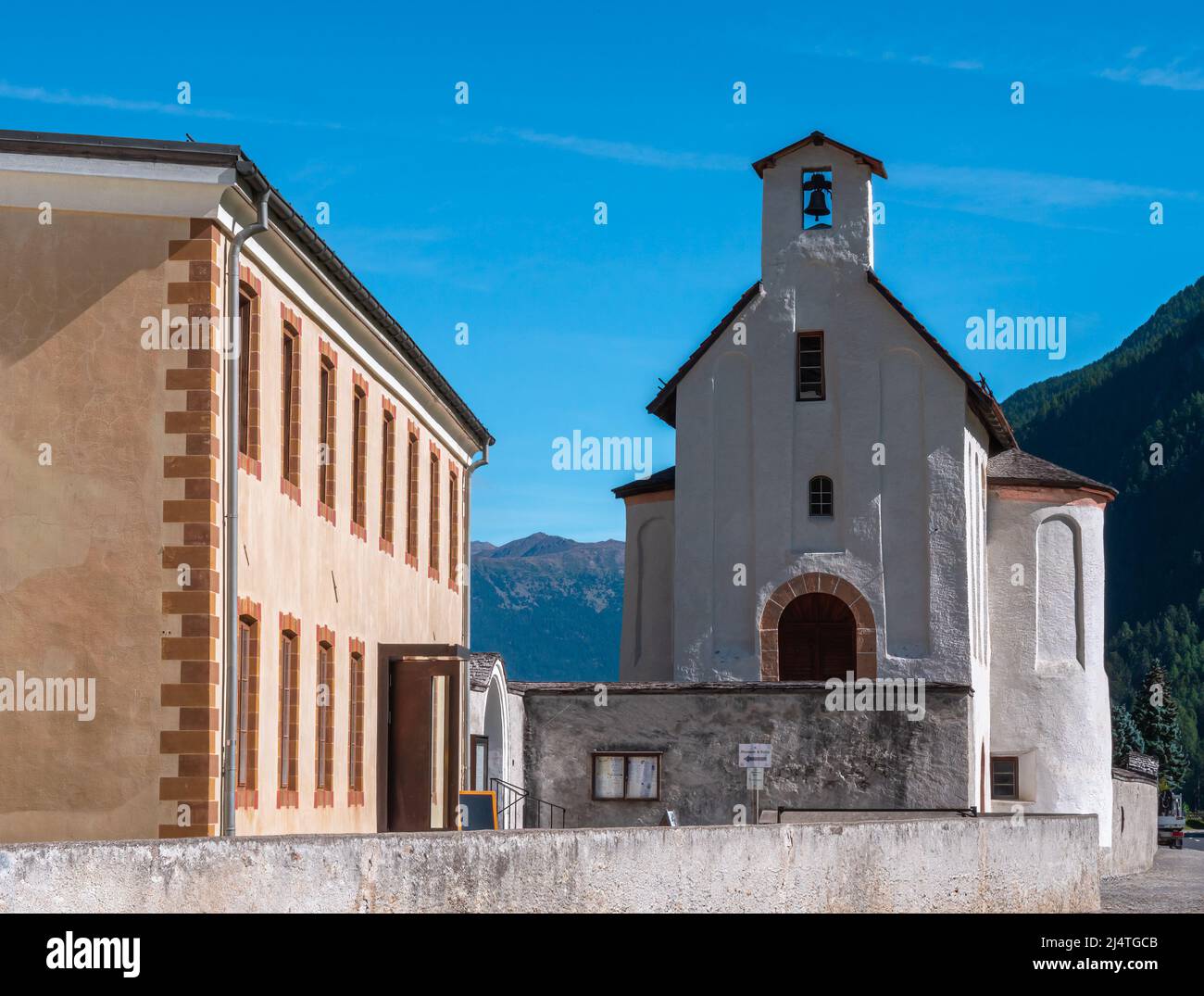Mustair, Switzerland - September 28, 2021: Benedictine Abbey of St ...