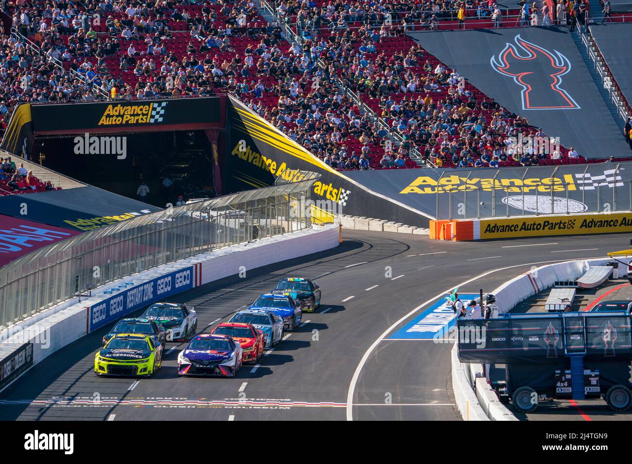 Los Angeles, CA, USA. 6th Feb, 2022. Kaulig Racing races for position ...