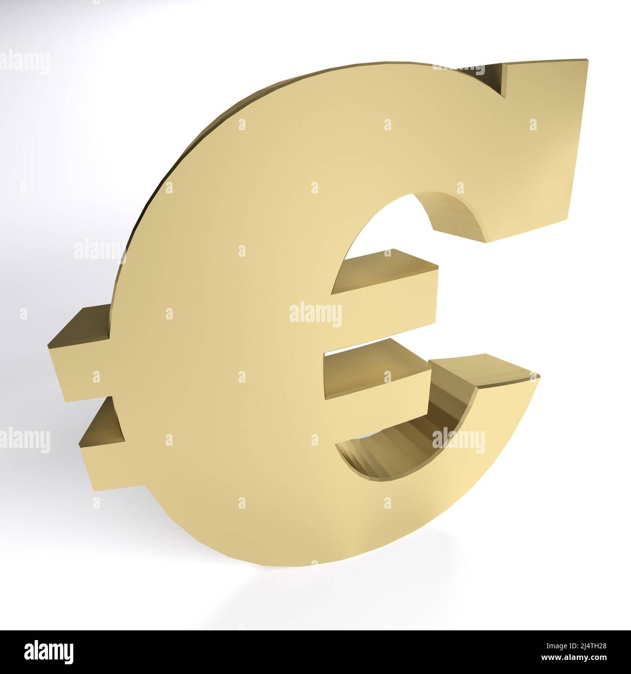 Euro currency brass sign isolated on white background - 3D rendering ...