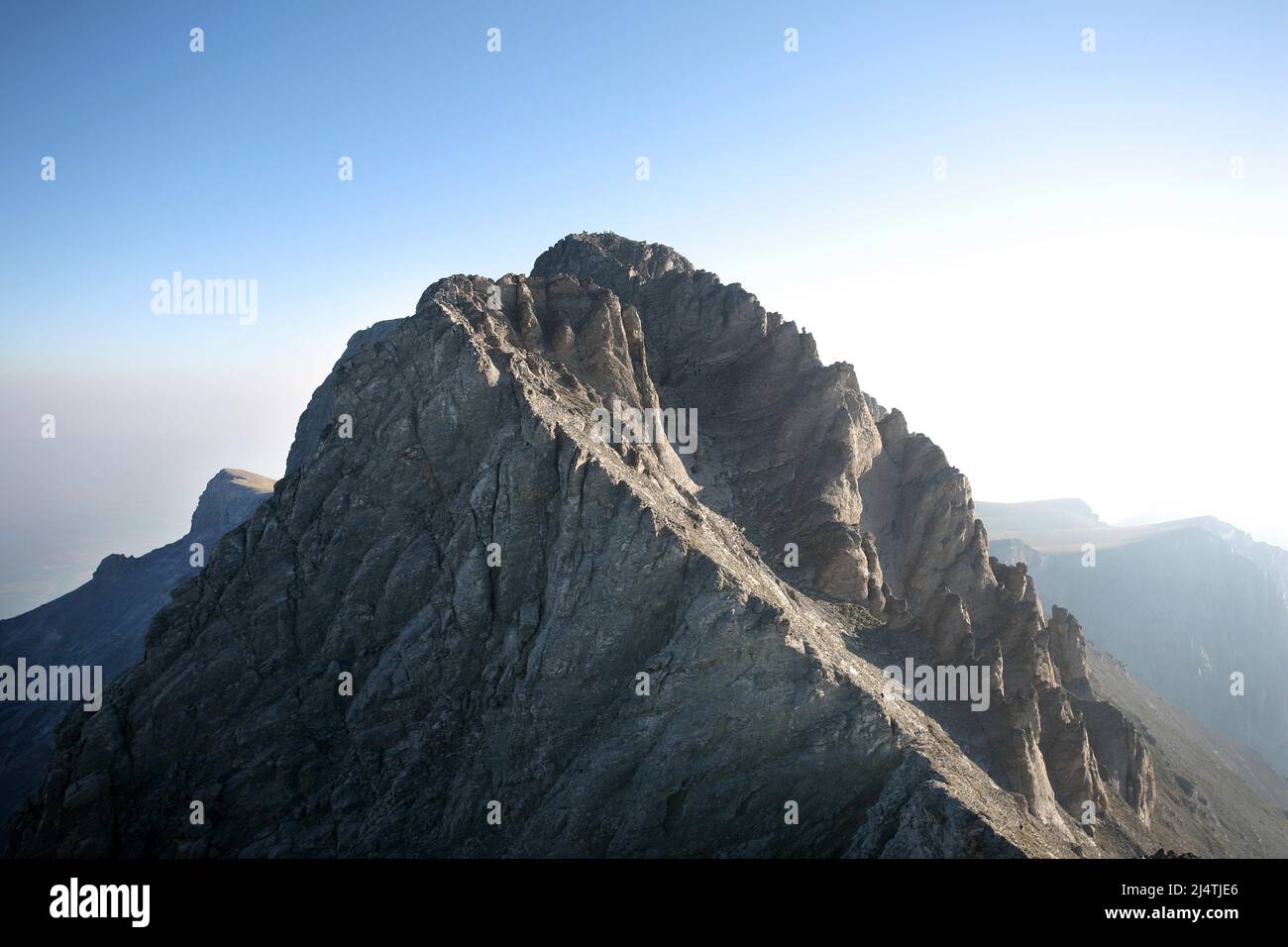 View of Mount Olympus peak Mytikas. Mount Olympus is highest mountain ...