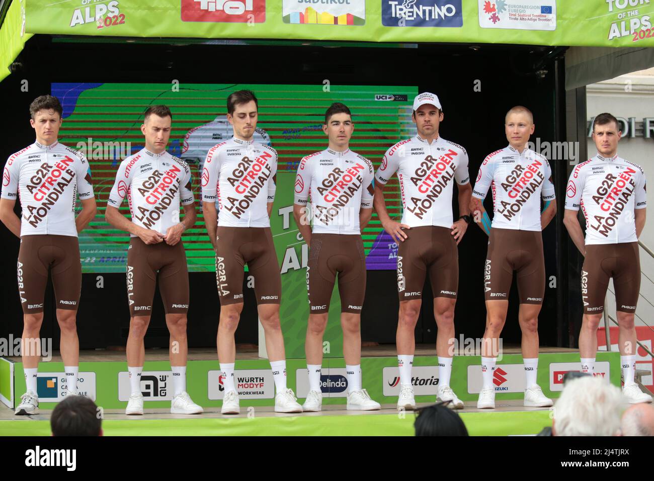 17th 4 2022; Cles, Italy; 2022 UCI Tour of the Alps., Team Ag2r Citroen ...