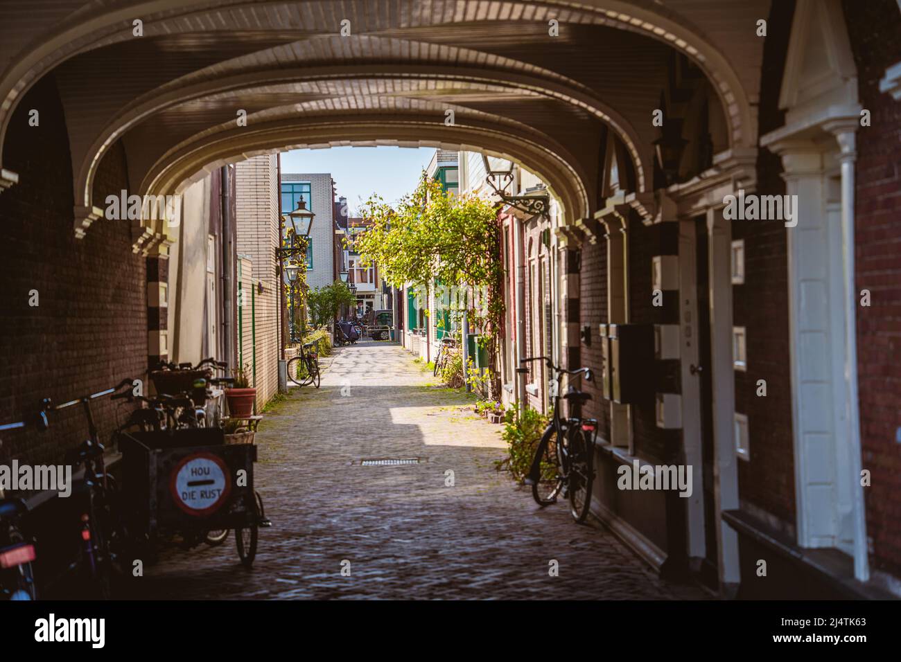 Entrance to a historical Dutch street Stock Photo - Alamy