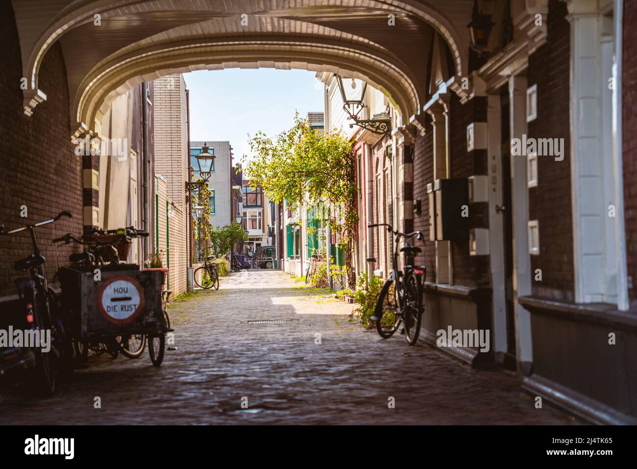 Entrance to a historical Dutch street Stock Photo - Alamy