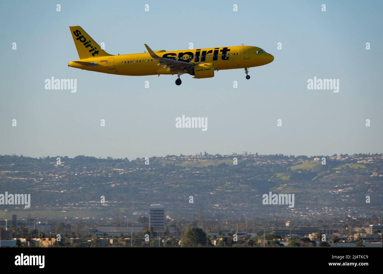 Los Angeles, California, USA. 12th Apr, 2022. A Spirit Airlines Airbus ...