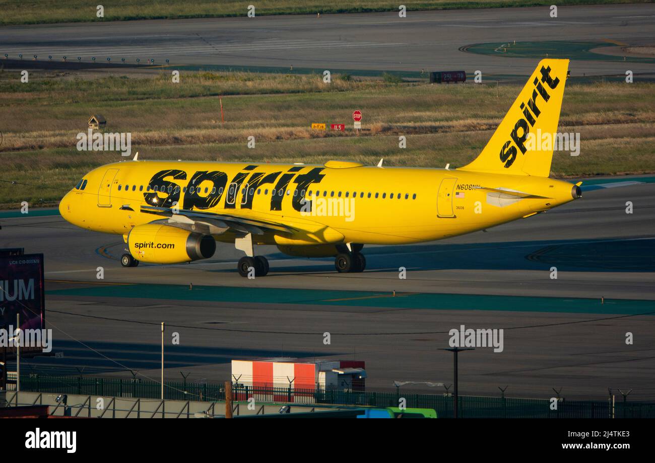 Los Angeles, California, USA. 12th Apr, 2022. A Spirit Airlines Airbus ...