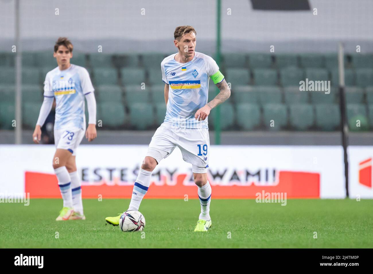 Warsaw, Poland. 12th Apr, 2022. Denys Garmash of Dynamo in action ...