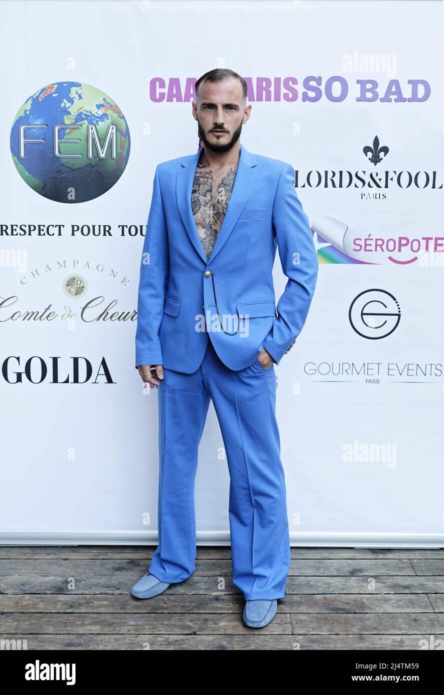 Paris, France. 16th Apr, 2022. Model Anto Barnjak dressed by Lords ...