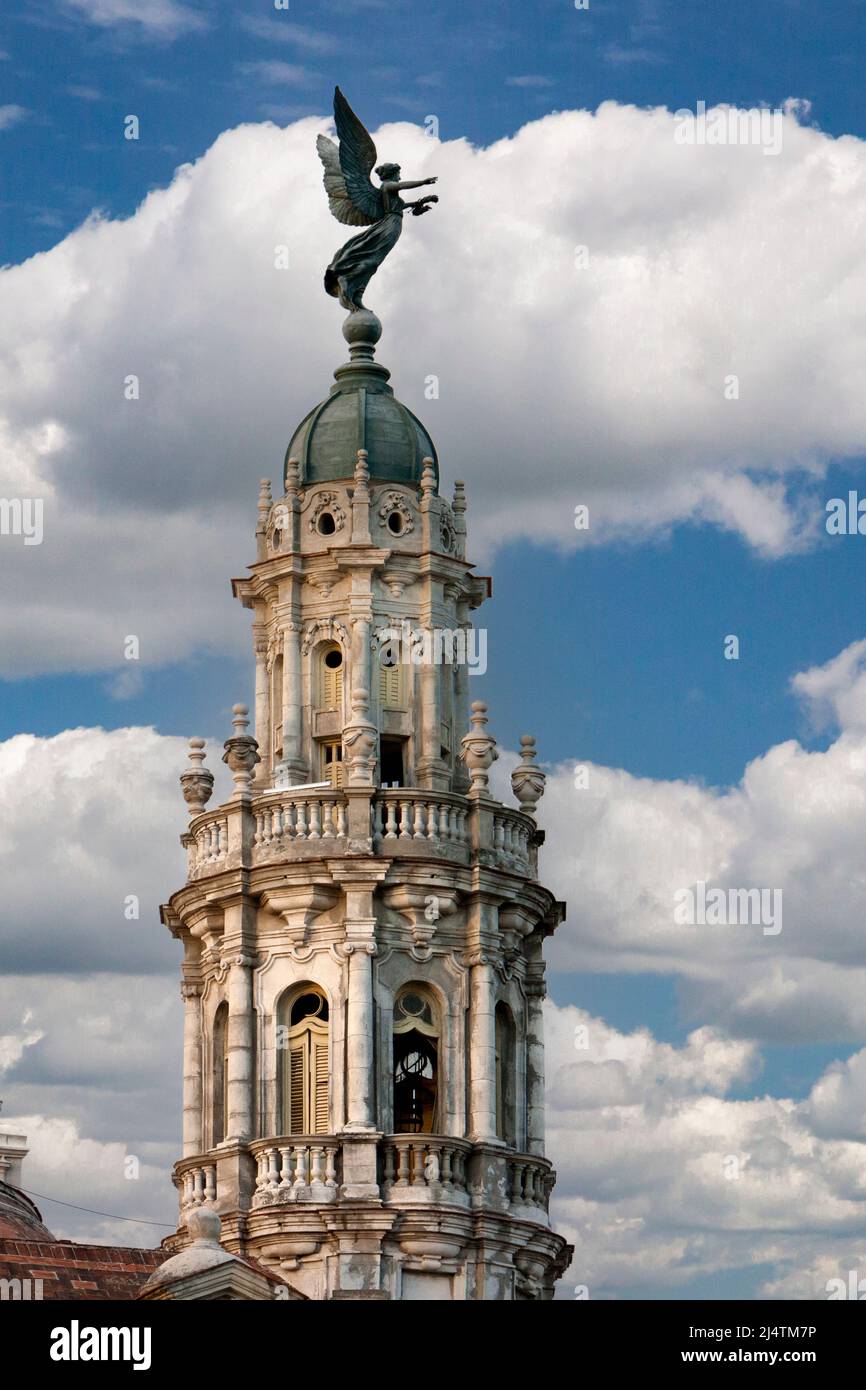 Cuba, Havana. Tower of National Theater Building. Designed by Belgian ...