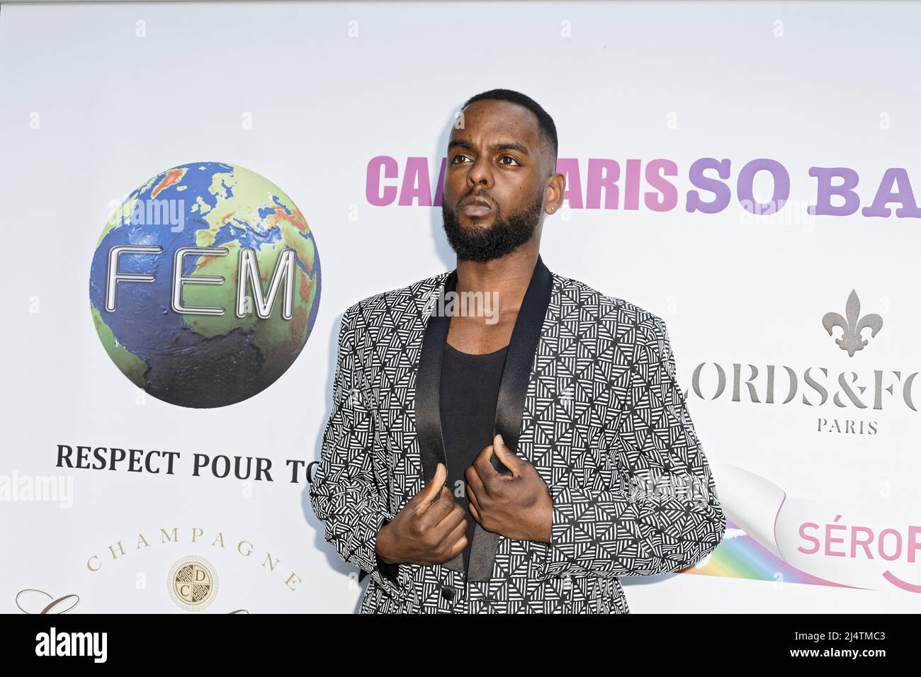 Paris, France. 16th Apr, 2022. Model Kevin dressed by Lords & Fools ...