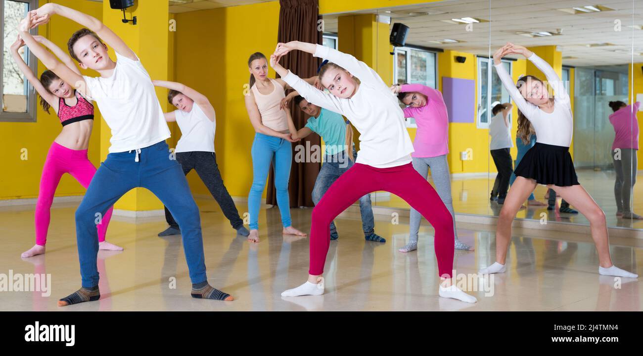 Children dancing in dance hall Stock Photo - Alamy