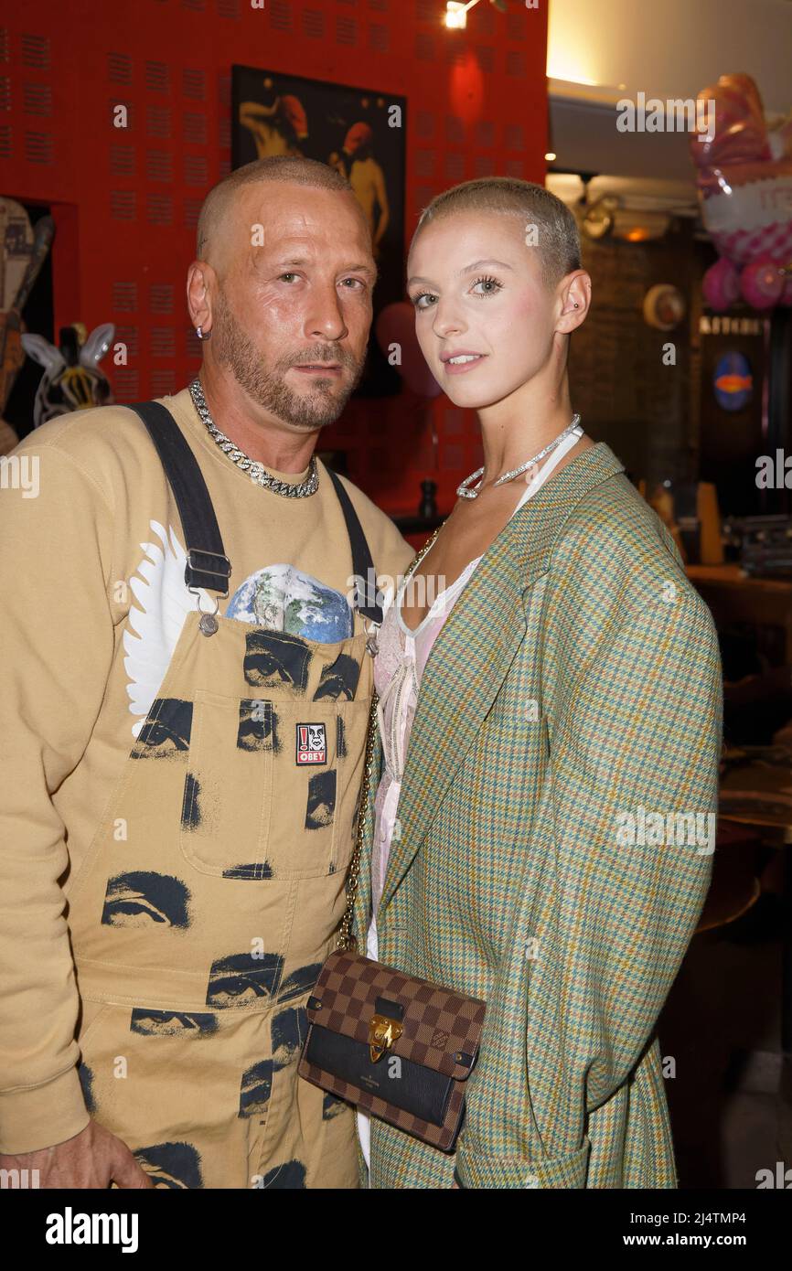 Paris, France. 16th Apr, 2022. Fish and french singer Joy attend the SO ...