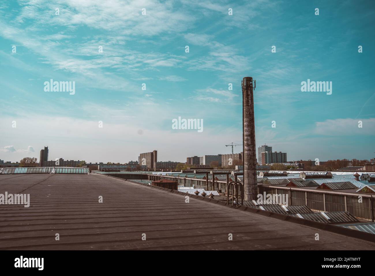 View of industrial district in a city Stock Photo - Alamy