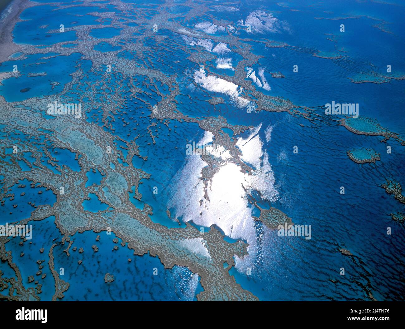 Aerial view of Hardy, reef, part of the Australian Great Barrier reef ...