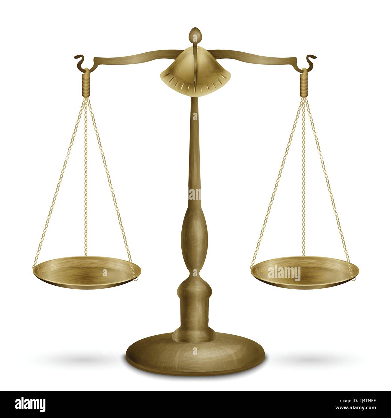 Antique scales low and justice symbol isolated on white background ...