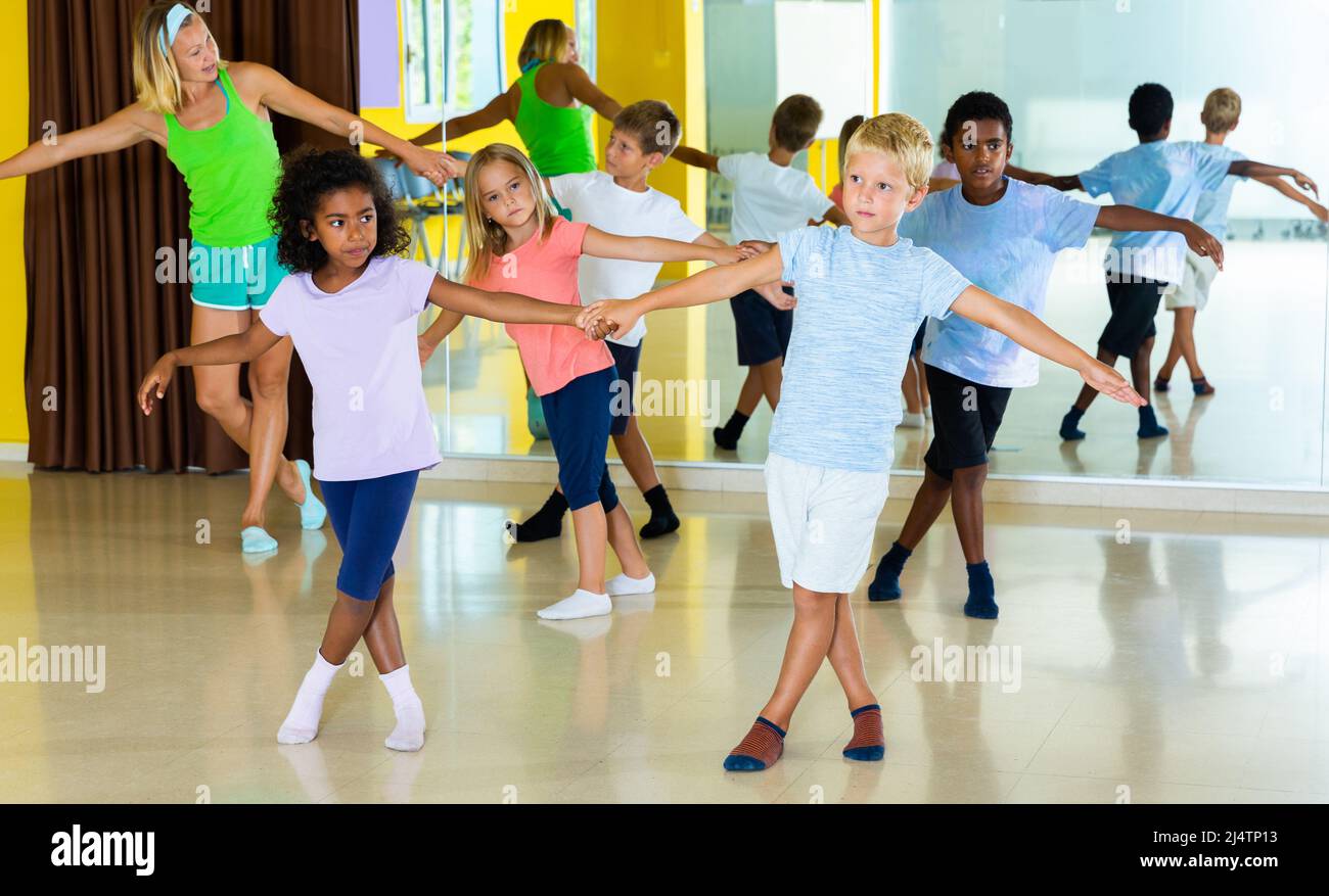 Children studying of partner dance at dance school Stock Photo - Alamy