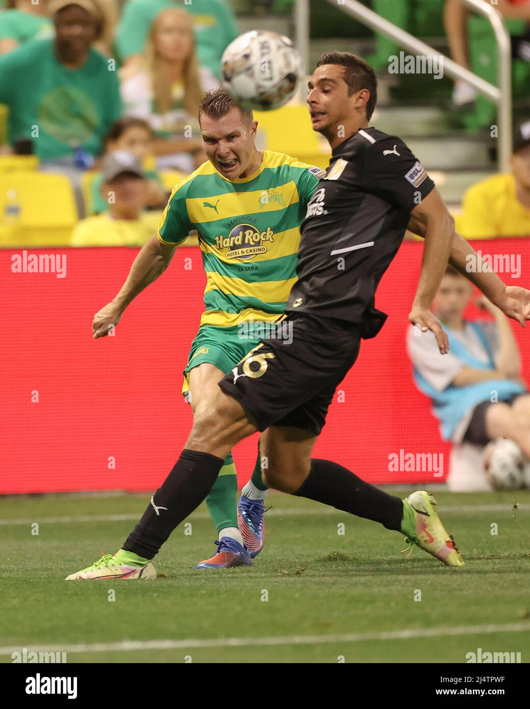 St. Petersburg, FL: Tampa Bay Rowdies midfielder Lewis Hilton (4) makes ...