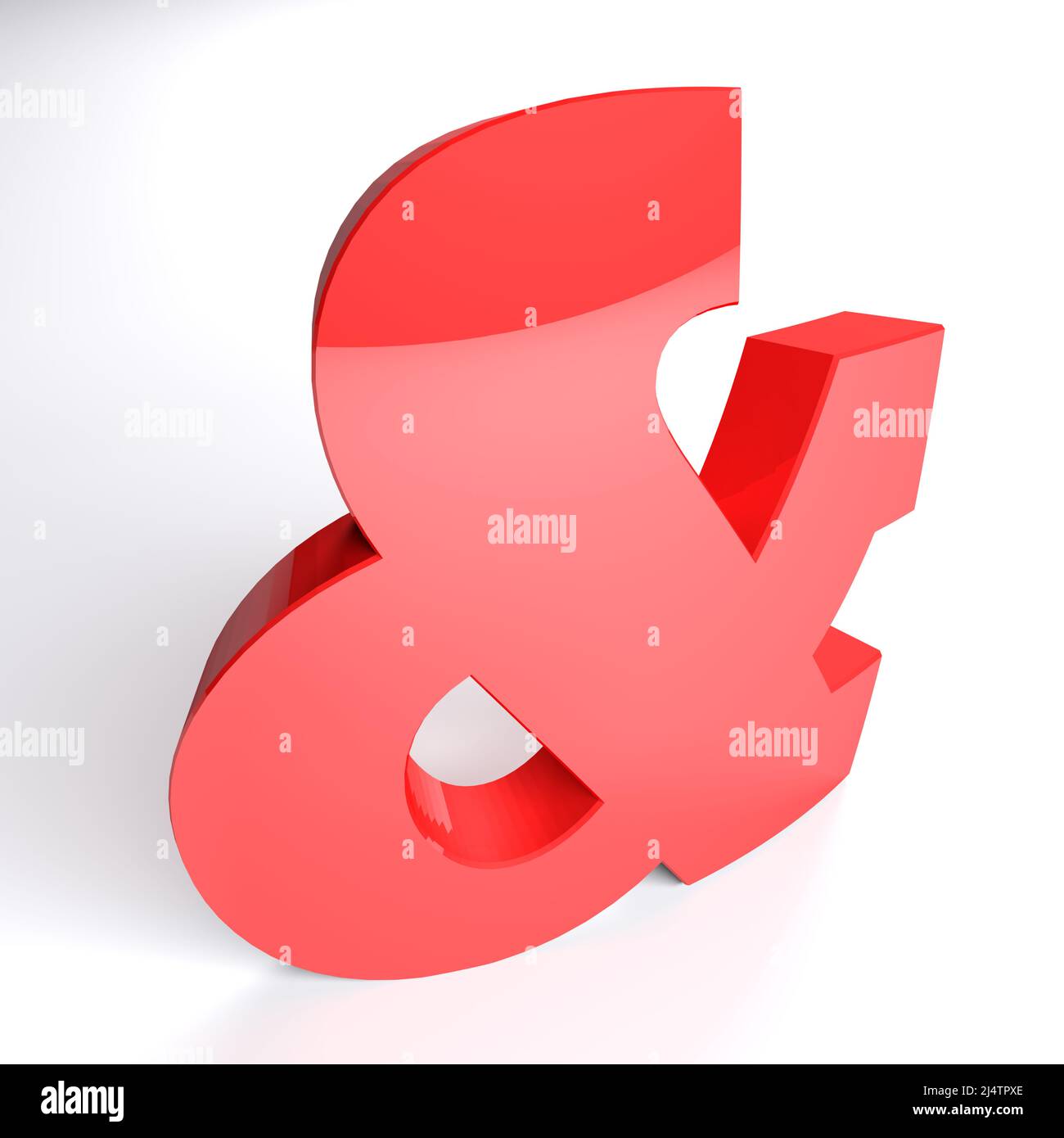 Ampersand red sign isolated on white background - 3D rendering ...
