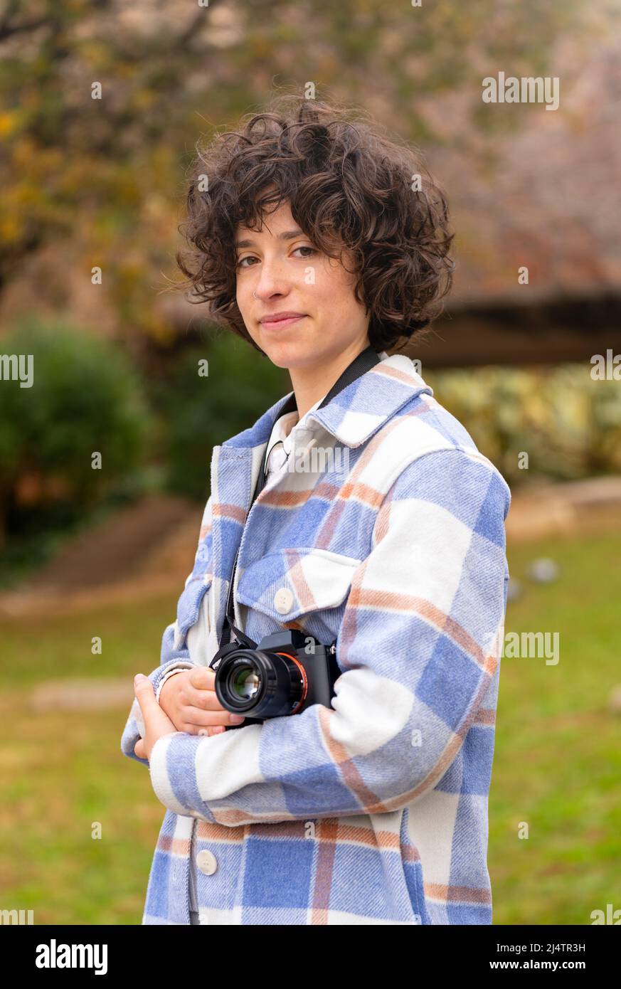 Young woman beautiful curly hi-res stock photography and images - Alamy