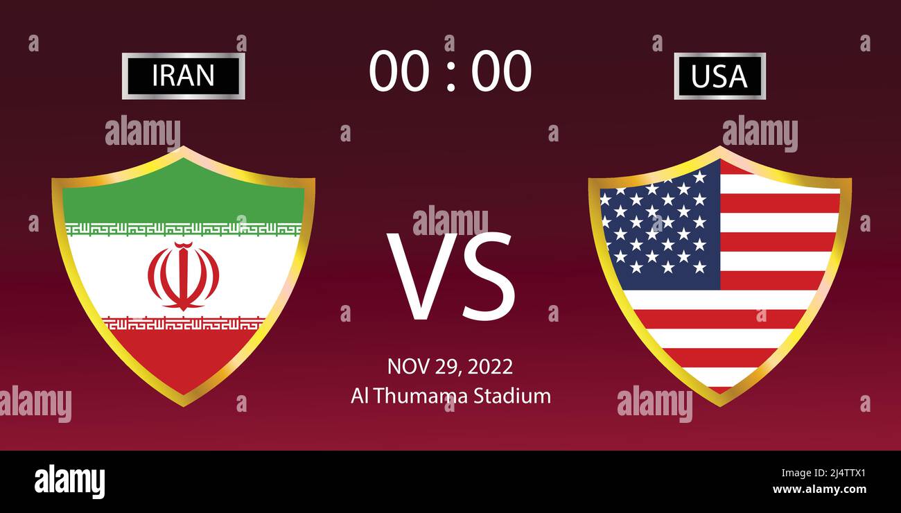 FIFA world cup Qatar 2022. Group stage matches. Iran vs USA. Match 34 ...