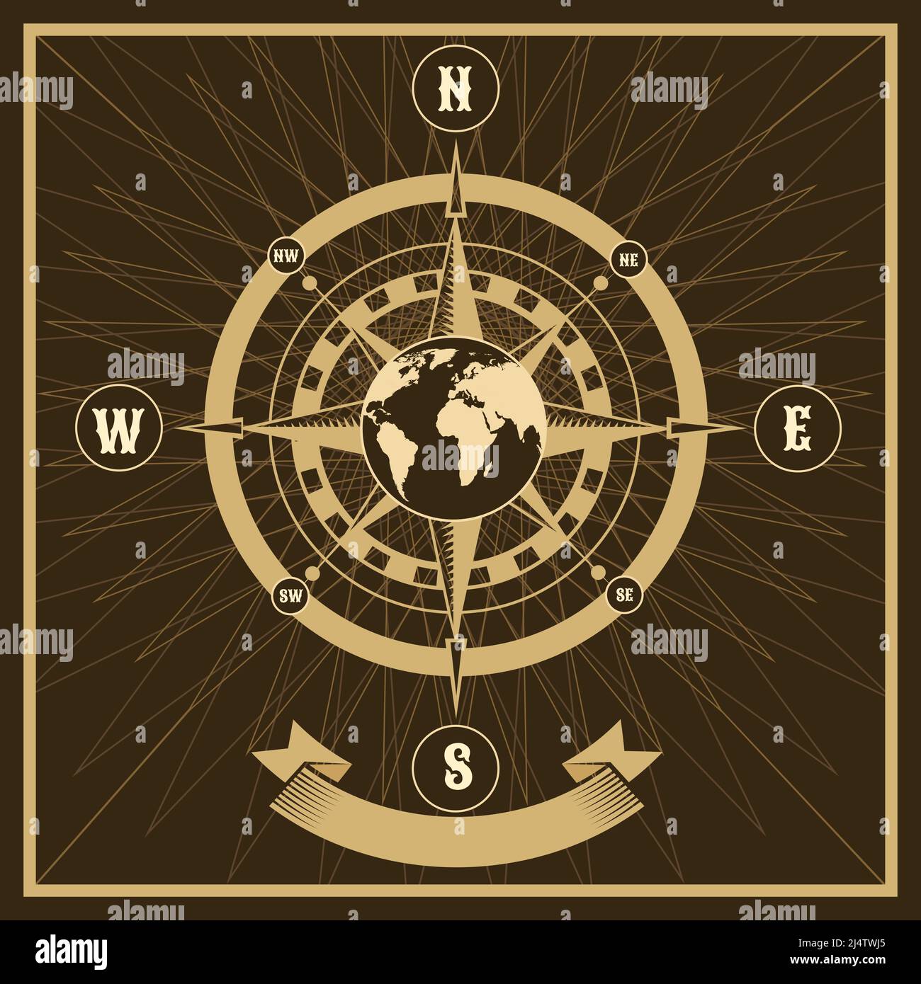 Aged nautical compass Stock Vector Image & Art - Alamy