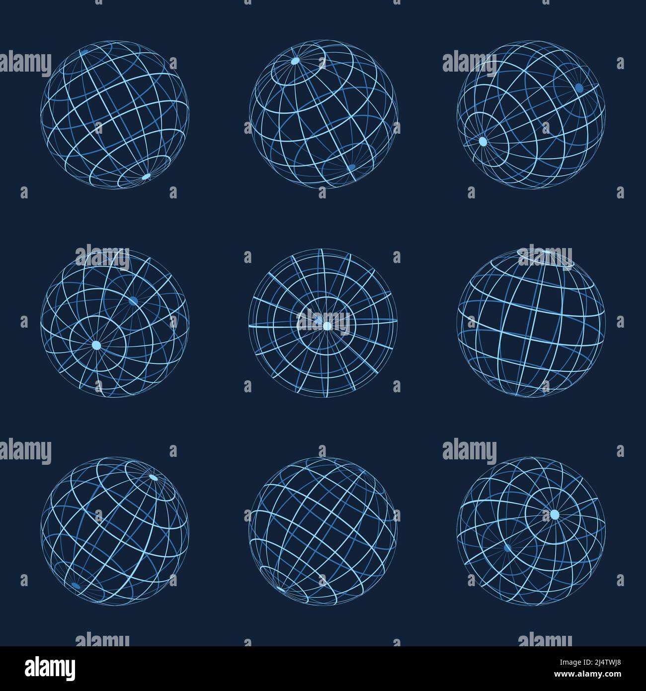 Grid earth, blue wireframe ball Stock Vector Image & Art - Alamy