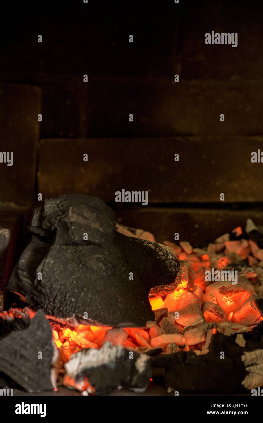 flames from a wood stove fire Stock Photo - Alamy