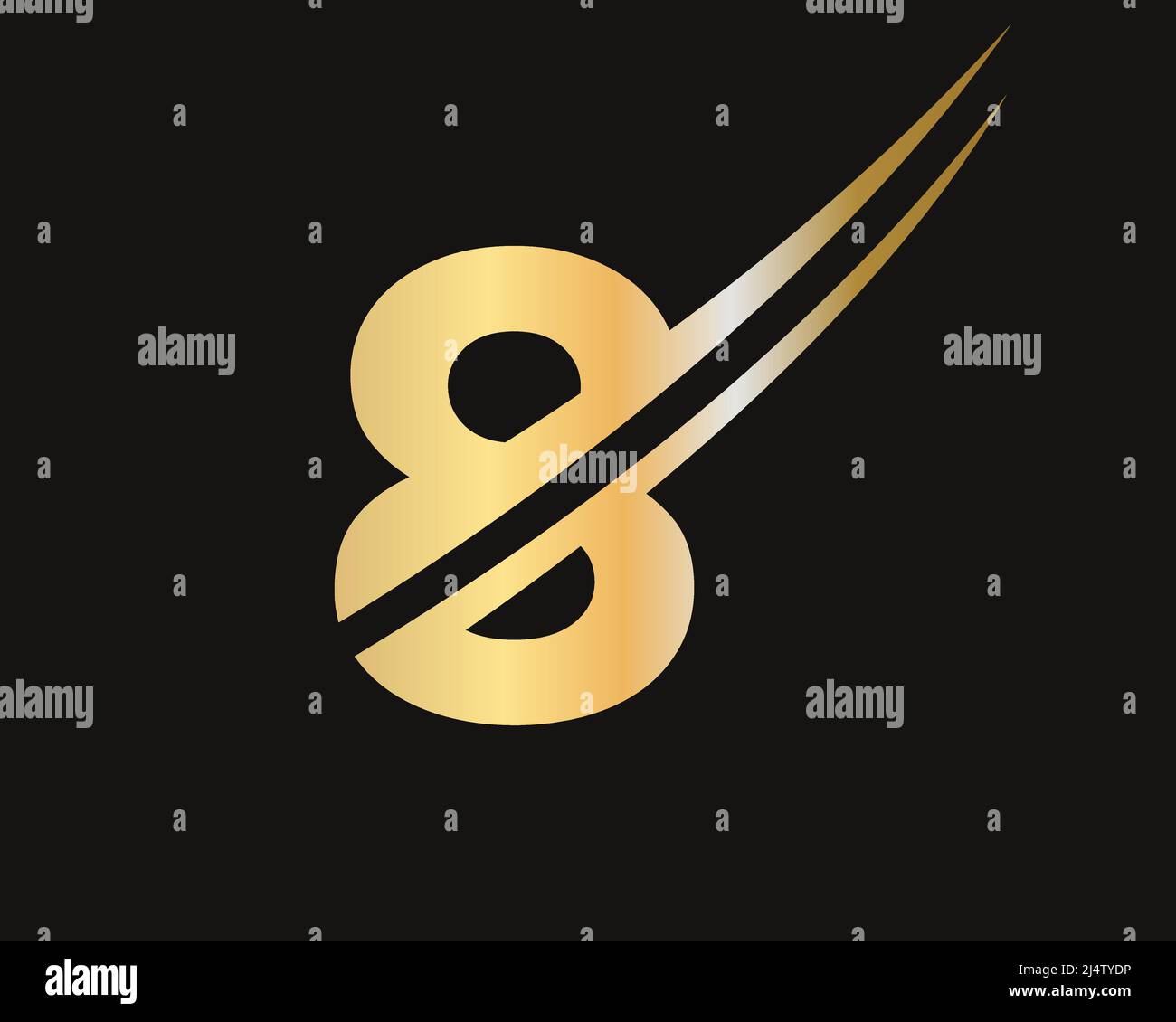 Premium Letter 8 Logo Design with water wave concept. 8 letter logo ...