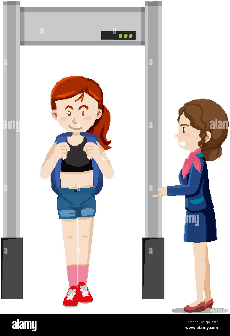 A passenger with ground staff on white background illustration Stock ...